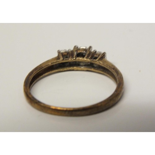 9ct GOLD ILLUSTION SET DIAMONDS QVC RING SIZE