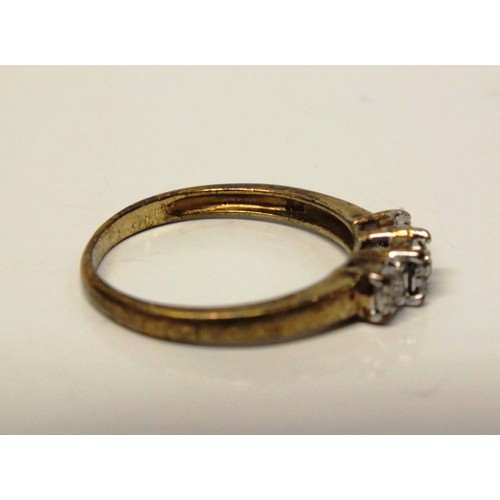 9ct GOLD ILLUSTION SET DIAMONDS QVC RING SIZE