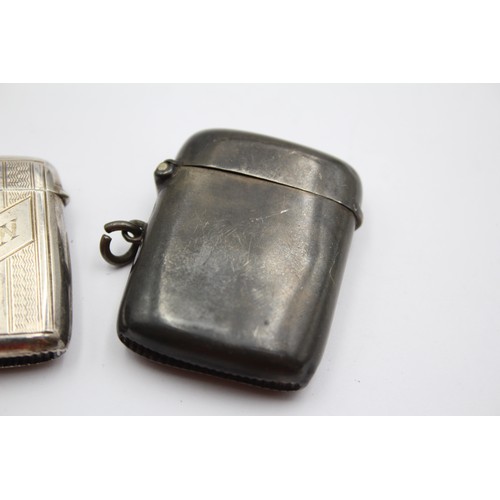 2 x Antique Hallmarked .925 STERLING SILVER Vesta Match Cases Inc ...