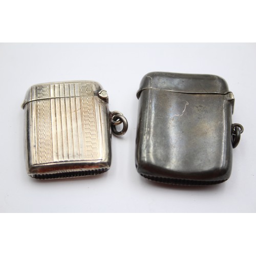 2 x Antique Hallmarked .925 STERLING SILVER Vesta Match Cases Inc ...