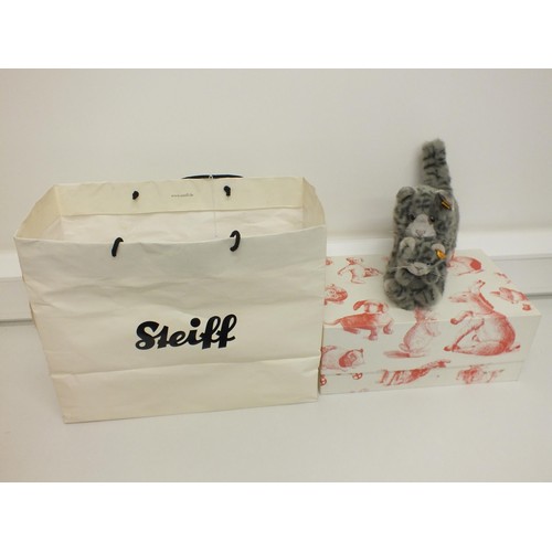 STEIFF MIZZY KATZ CAT AND KITTEN WITH ORIGINAL TAGS IN STEIFF BOX AND BAG