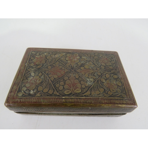 ANTIQUE METAL TOBACCO BOX