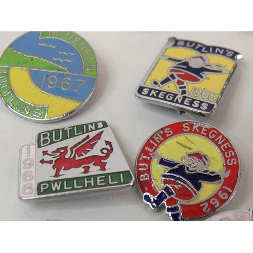 Twenty old butlins enamel badges