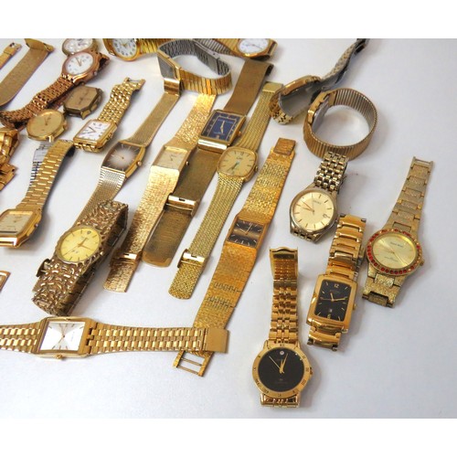 Job lot of assorted gold tone watches.