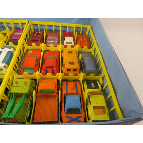 Vintage Matchbox carry case with 48 Matchbox cars.