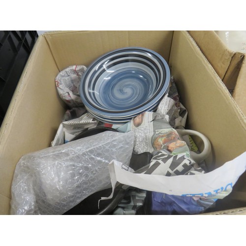 Ten boxes of unsorted items includes records & pictures.