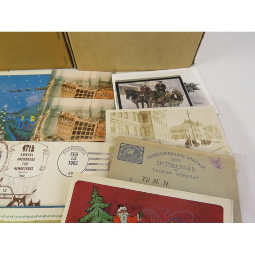 A box with hundreds of postcards.