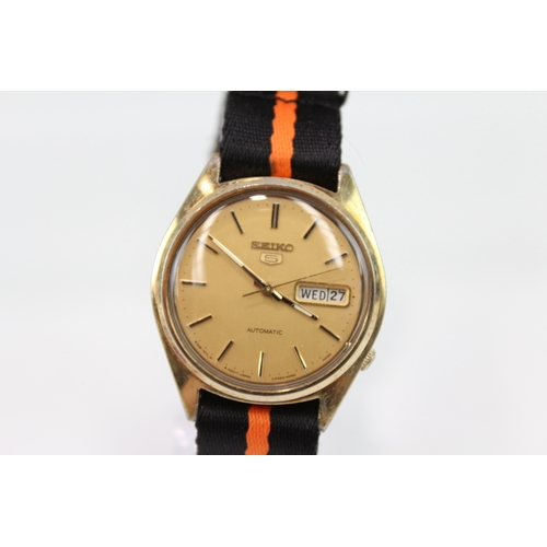 Seiko 5 Gold Tone Watch Automatic Working