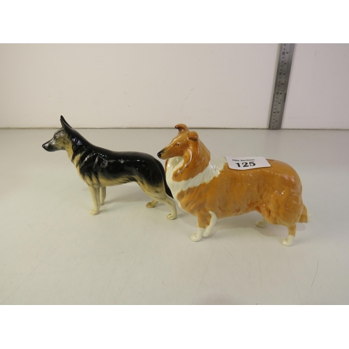 Two Beswick Dog's - German Shepard and Collie