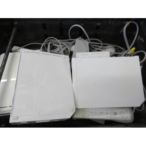 Two boxes of wii consoles.