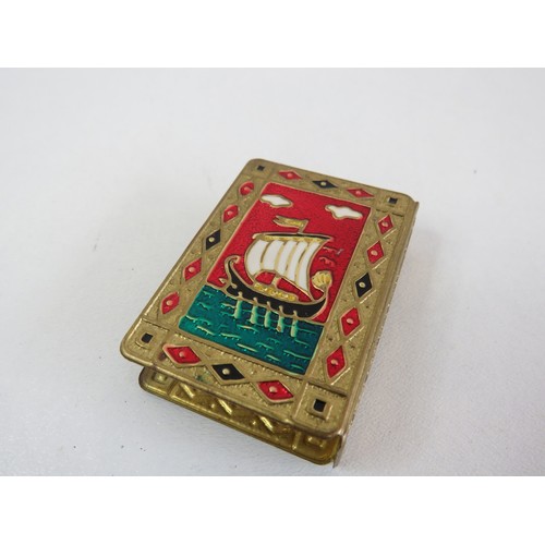 Vintage brass vesta and a matchbox case
