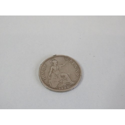Rare silver half penny dated 1929
