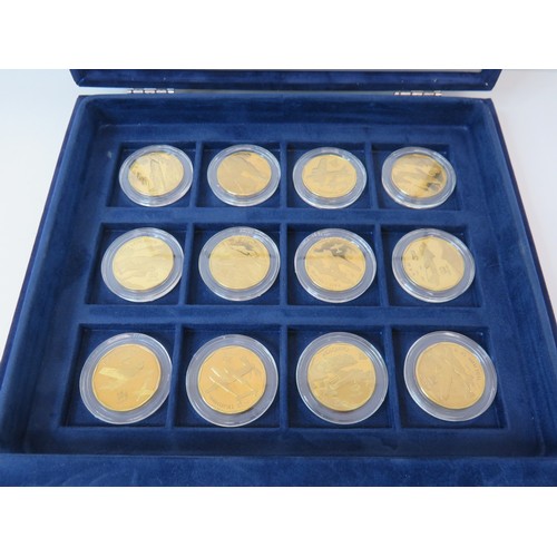 Legendary Aircraft of WWII coin collection of 24 solid brass ...