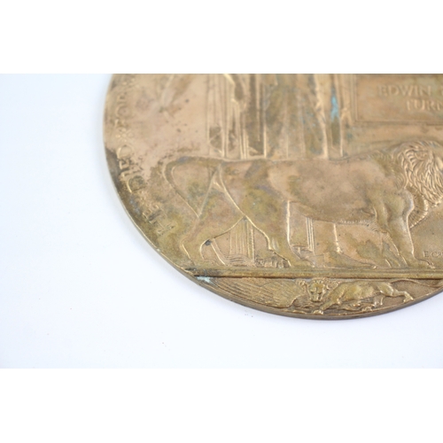WW1 Death Plaque