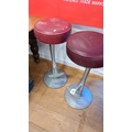 Pair of vintage solid alloy American bar stools