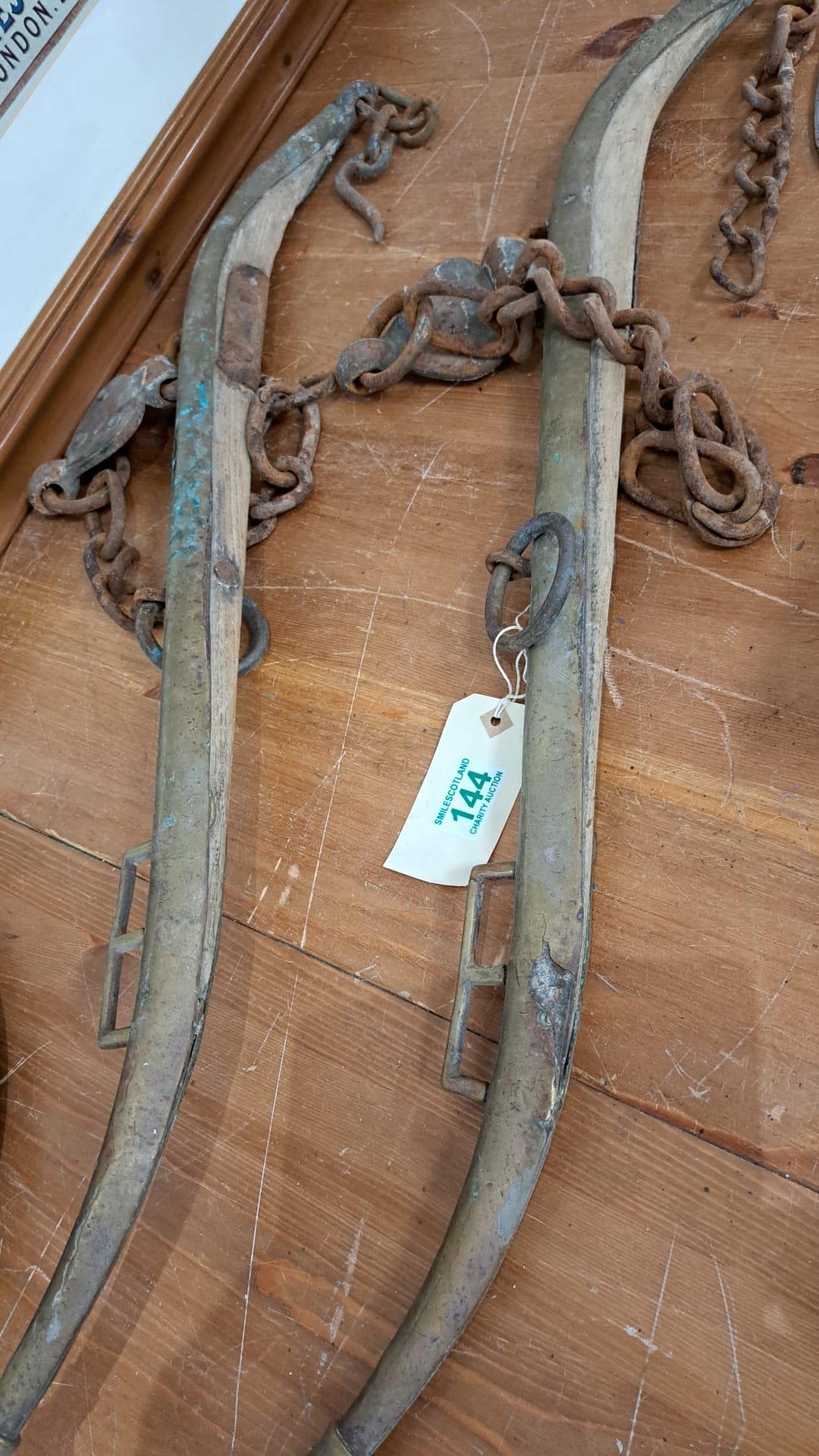 Horse haines harnesses brass and wood