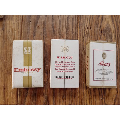 3 x sealed packs of cigarettes in 10s, Albany, Silk Cut Red & Embassy Gold