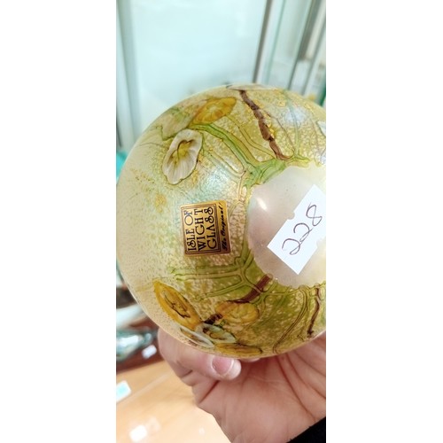 Signed paperweights, glass ornaments