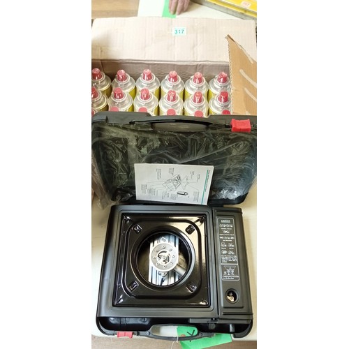 Portable gas stove with 28 gas containers