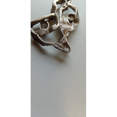 Silver modernist brooch Edinburgh hallmarks marked E.C Edwin Christie ...