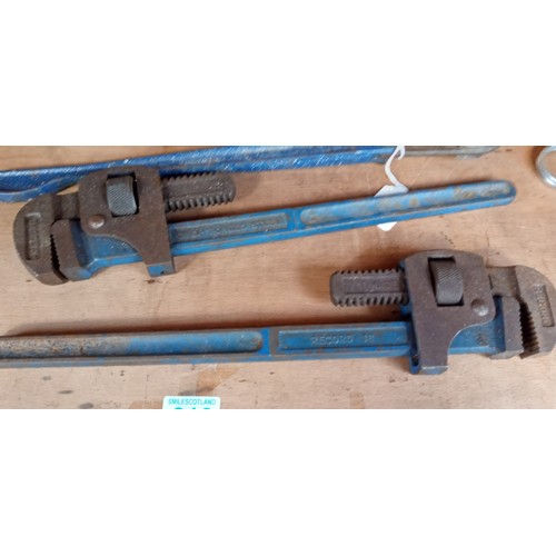 Pair of Record 18 wrenches plus wire cutter