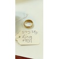 375 stamped gold ring with red stones