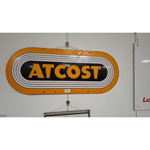 Original Atcost enamel sign lovely condition 76cm W approx.