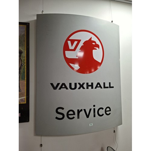 Large genuine Vauxhall Service garage sign 130cm x 105cm approx.