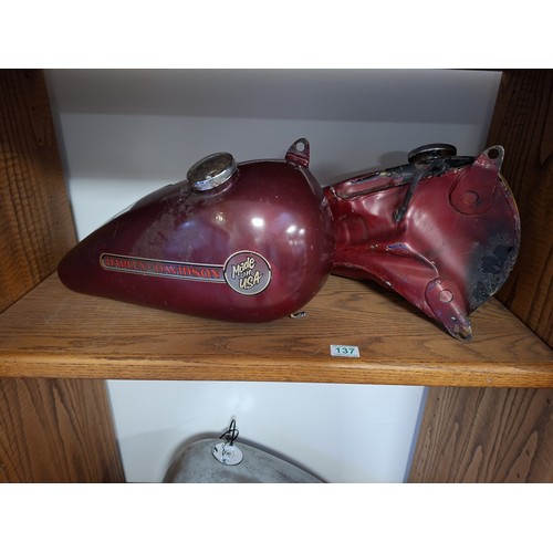 Set of Harley Davidson petrol tanks with caps
