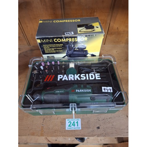 Parkside Dremel kit & mini compressor