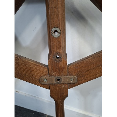 Vintage large ships wheel with geering and crested centre