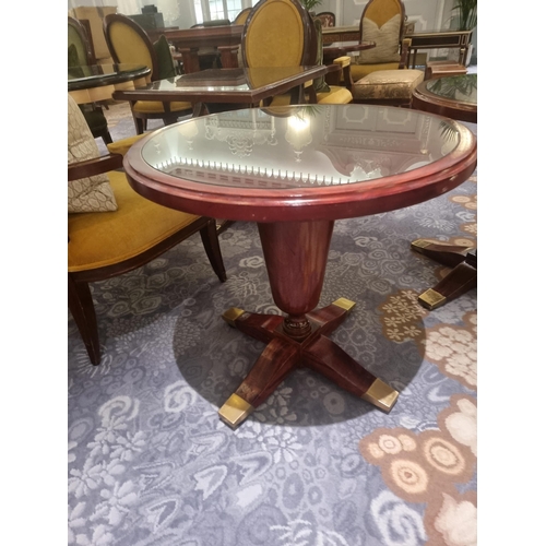 Walnut Circular Pedestal Dining Table Round Top Mounted On A Heavy ...