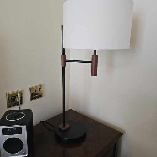 A pair of Chelsom Weekend table lamp WK/70 Satin Black With Contrasting ...