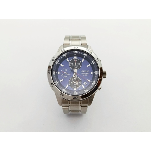 Seiko Chronograph 100M Quartz Gents Watch. Stainless Steel, Date ...