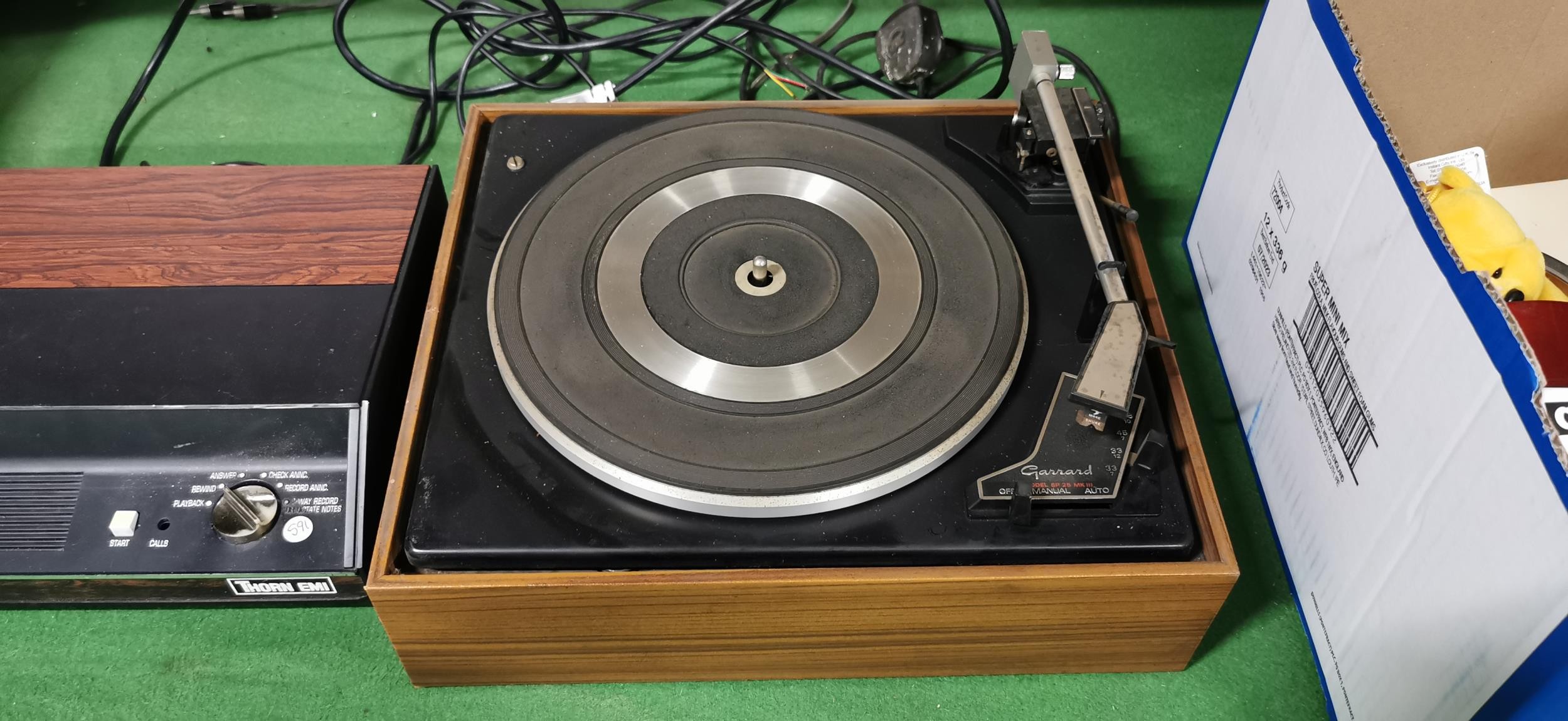Garrard SP25 MKIII turntable along with a Thorn EMI answering machine