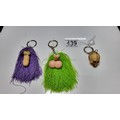 3x vintage rude risque key rings inc 2x with long rubber hair from the ...