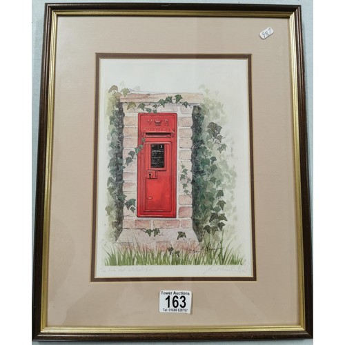 Framed and glazed limited edition print of a post box by Janet Sheath 5 ...
