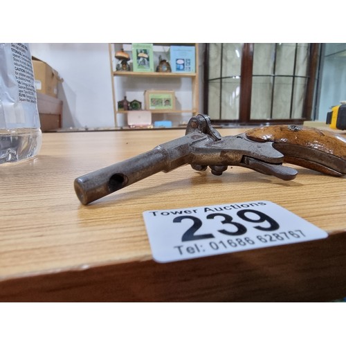 A rare antique Belgian postman's scarer blank firing pistol of ...