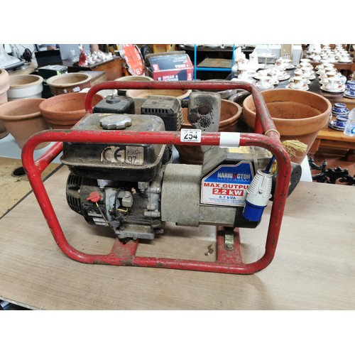 Harrington 2.7 kva petrol generator with a Honda motor good working order