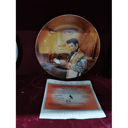 Collection of 6x limited edition Delphi Elvis plates from 1992 complete ...