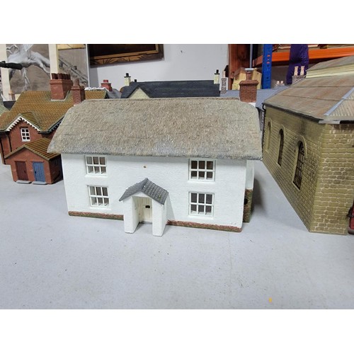 10x good quality resin Hornby buildings for a railway layout inc houses ...