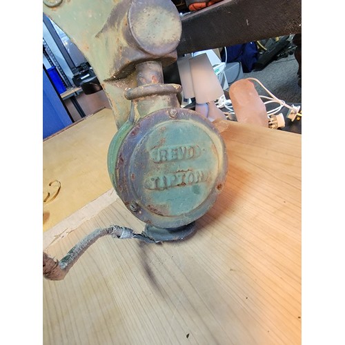 Victorian wall lamp with cast iron mounting and ribbed glass shade ...