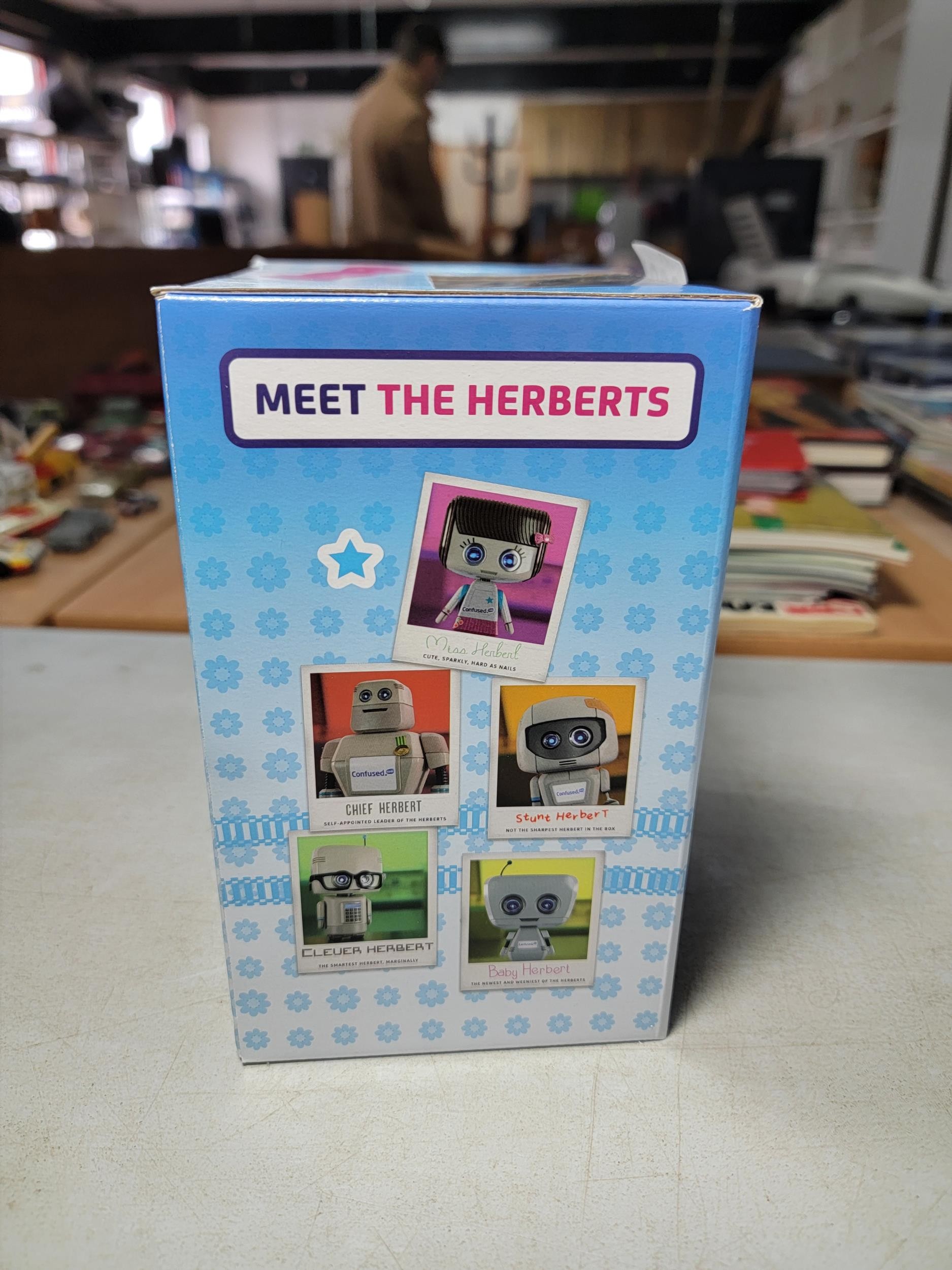 2x as new Miss Herbert Confused.com robots, complete in original boxes