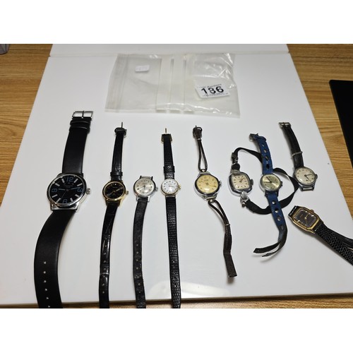 A collection of 9x vintage wrist watches including an Identity London ...
