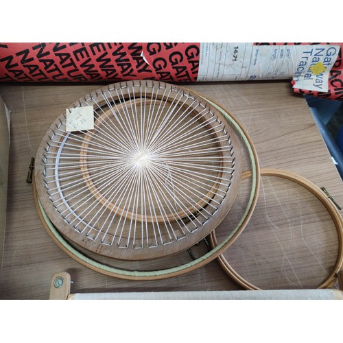 2x boxes containing a large quantity of sewing and knitting items inc ...