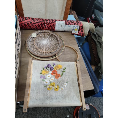 2x boxes containing a large quantity of sewing and knitting items inc ...