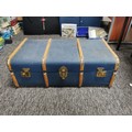Vintage wooden trunk travel case in a good overall condition.