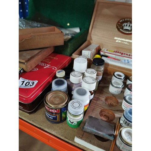 Large quantity of model makers paints in sectional trays along with ...