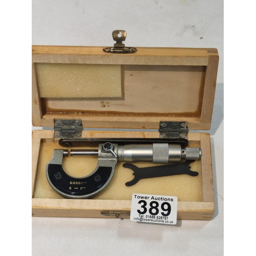 A cased outside micrometer measuring 0.001-1. Complete with measuring ...