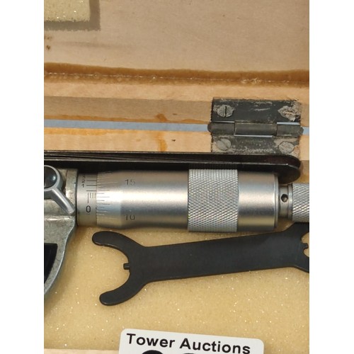 A cased outside micrometer measuring 0.001-1. Complete with measuring ...